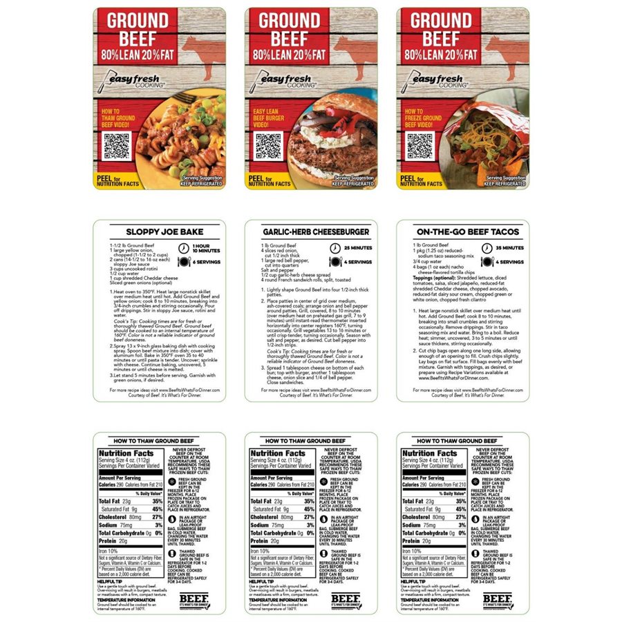 Ground Beef Stock Labels
