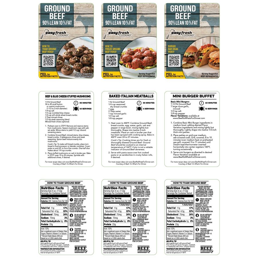 Ground Beef Stock Labels